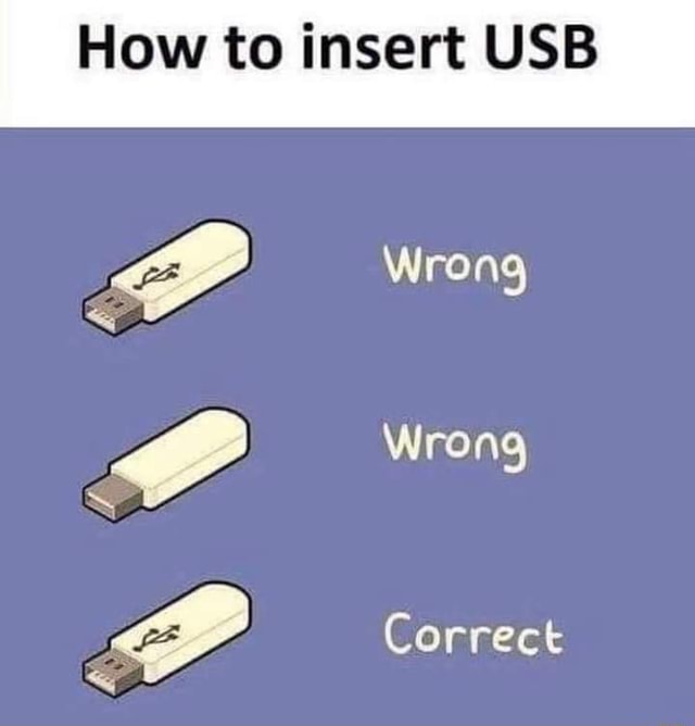 How to insert USB Wrong Wrong SS Correct - iFunny