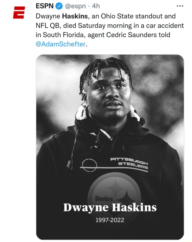 ESPN @ @espn ni @AdamSchefter. Dwayne Haskins, an Ohio State standout ...