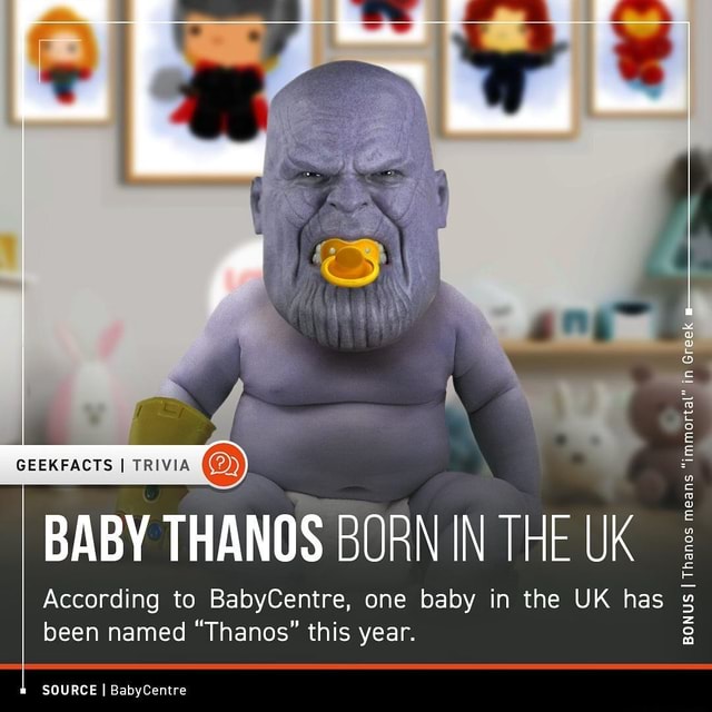 BABY THANOS BORN IN THE UK According to BabyCentre, one baby in the UK ...