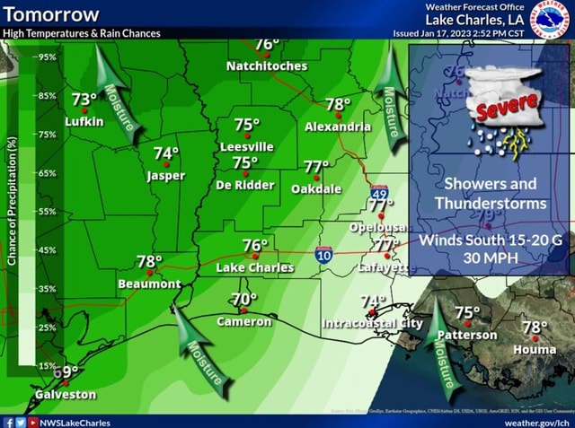'Weather Forecast Office Tomorrow Lake Charles, LA igh Temperatures ...
