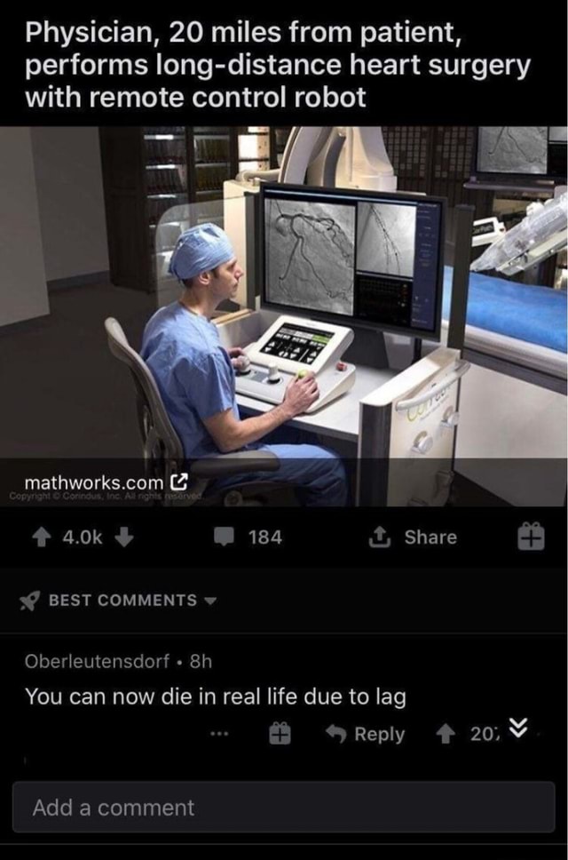 Physician, 20 miles from patient, performs long-distance heart surgery ...