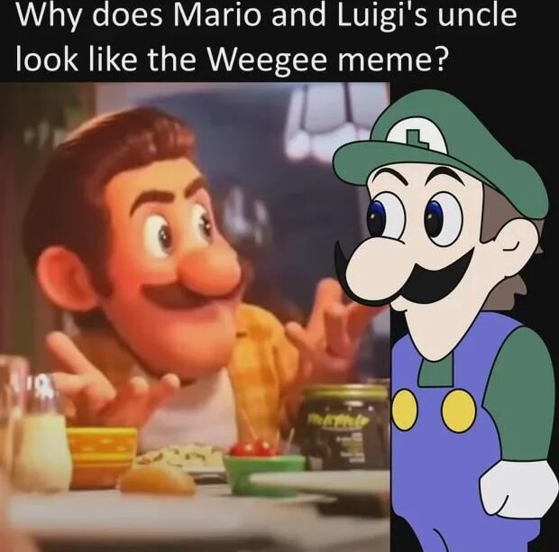 Why does Mario and Luigi s uncle look like the Weegee meme? - iFunny