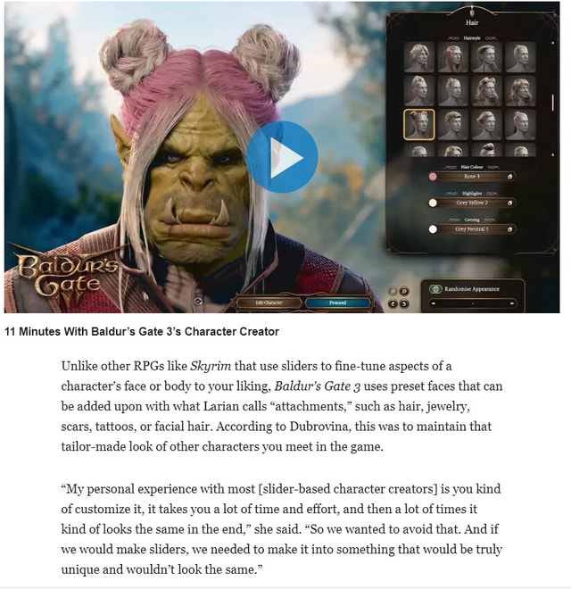 Creating a Baldur's Gate 3 character - 11 Minutes With Baldur's Gate ...