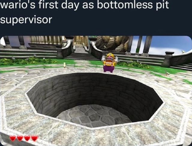 Wario first day as bottomless pit supervisor - iFunny