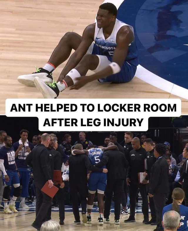 Anthony Edwards was helped to the locker room after apparent leg injury. Prayers up 🙏 (via ...