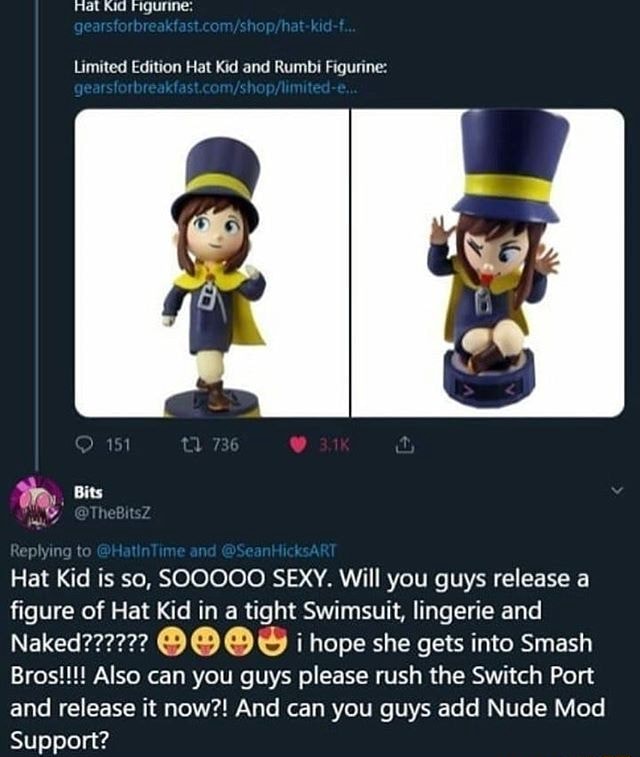 Limited Edition Hat Kid and Rumbi Figurine: Hat Kid is so, SOOOOO SEXY ...