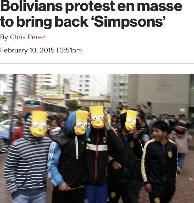 Solivians protest en masse to bring back 'Simpsons' By Chris Perez ...