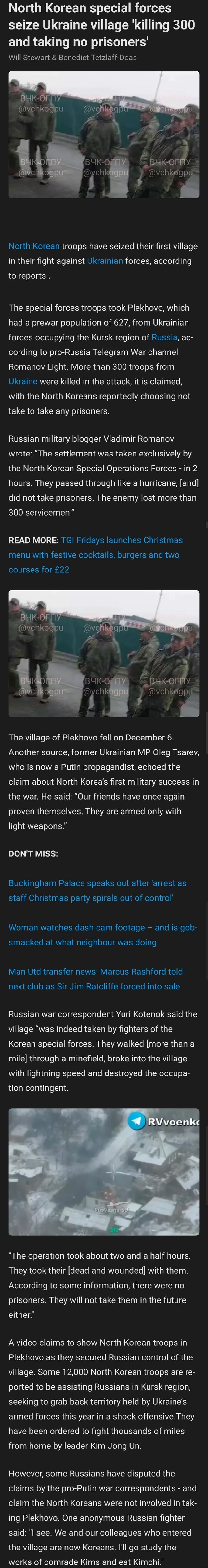 North Korean special forces seize Ukraine village 'killing 300 and ...