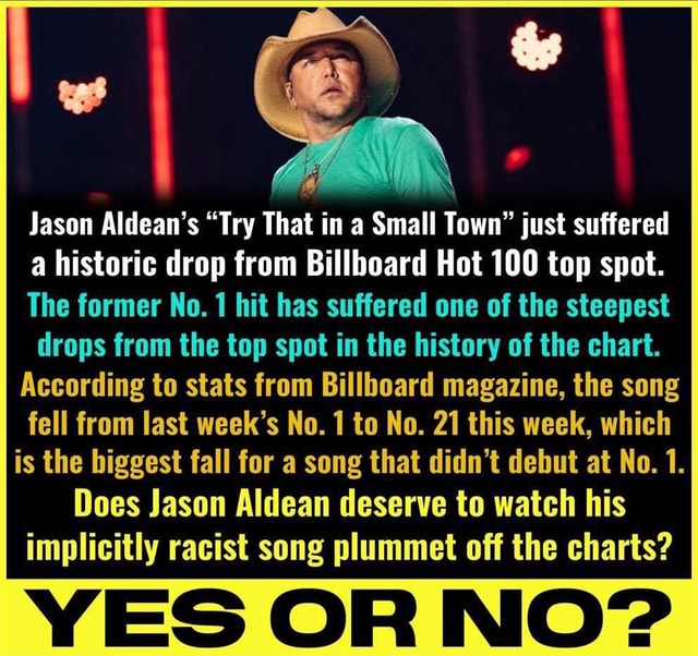 Jason Aldean's "Try That in a Small Town" just suffered a historic drop ...