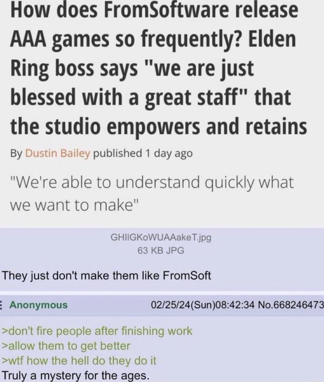 How does FromSoftware release AAA games so frequently? Elden Ring boss ...