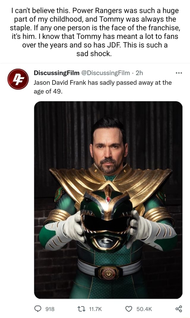 I can't believe this. Power Rangers was such a huge part of my ...