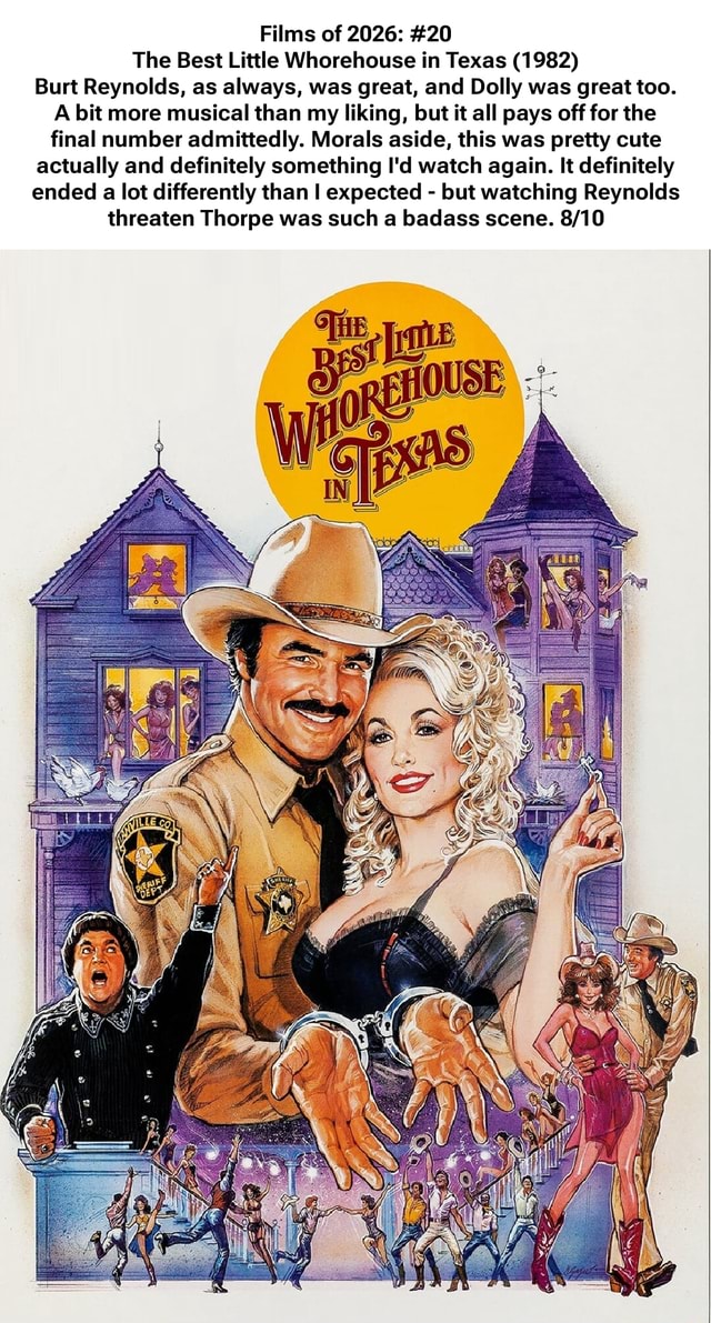 Films of 2026: #20 The Best Little Whorehouse in Texas (1982) Burt ...
