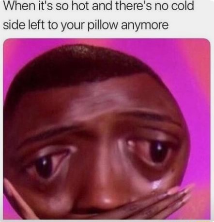 When it's so hot and there's no cold side left to your pillow anymore ...