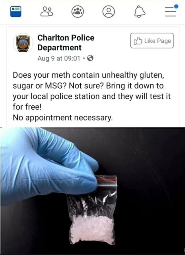 Does your meth contain unhealthy gluten, sugar or MSG? Not sure? Bring ...