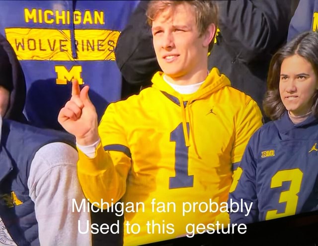 Michigan fan probably Used to this gesture - iFunny