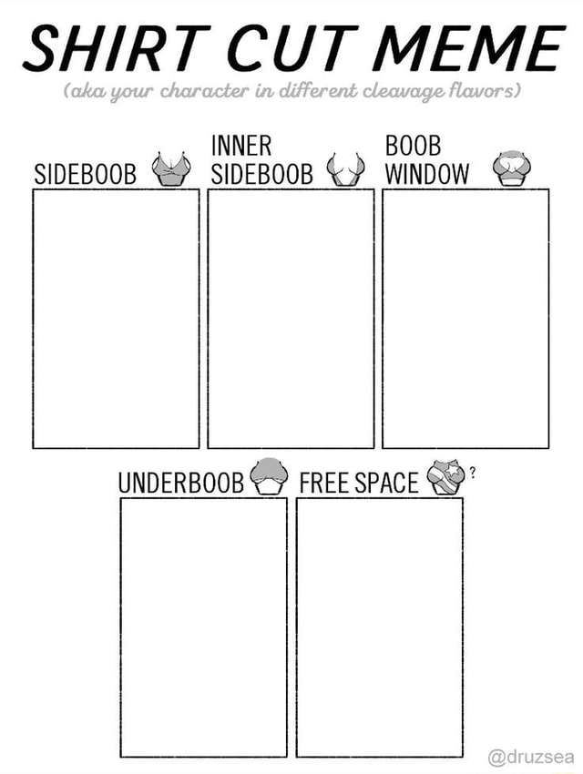 SHIRT CUT MEME ha your character in different cleavage flavors) INNER ...