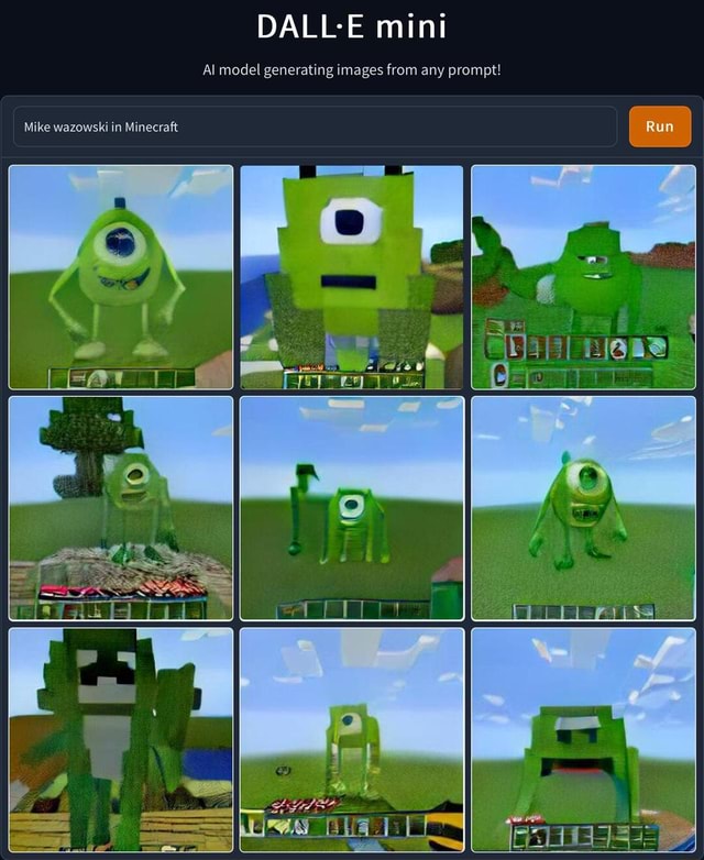 DALL-E mini Al model generating images from any prompt! Mike wazowski ...