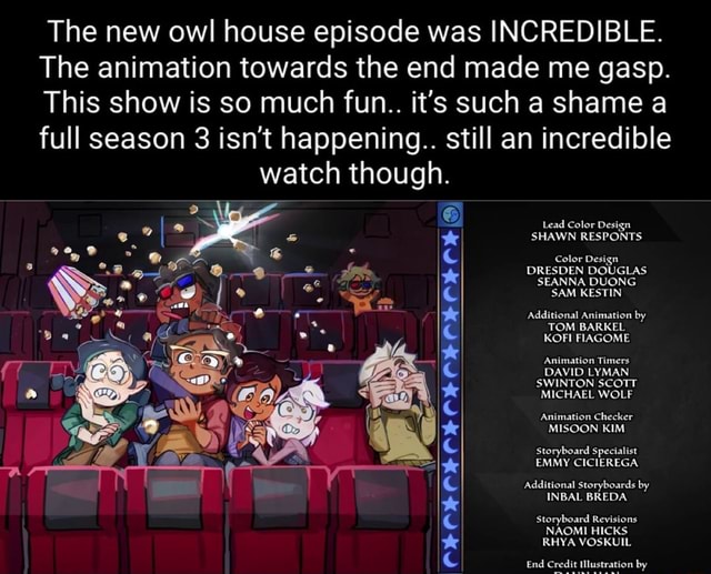 The new owl house episode was INCREDIBLE. The animation towards the end ...