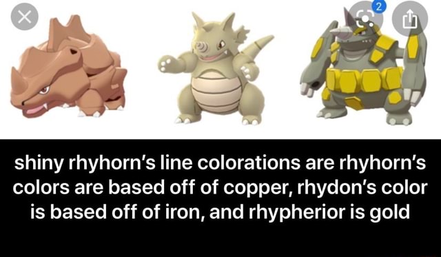 Shiny rhyhorn''s line colorations are rhyhorn's colors are based off of ...