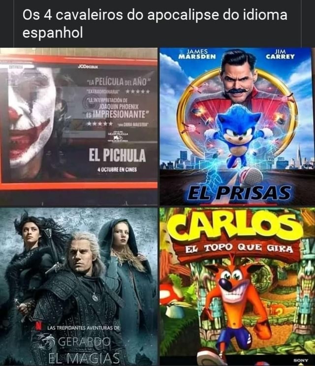 Os 4 cavaleiros do apocalipse do idioma espanhol CU ARO" ESIONANTE" EL ...