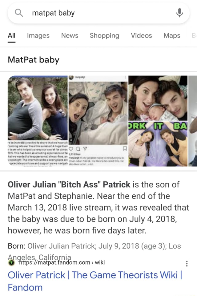 All Images News Shopping Videos Maps matpat baby MatPat baby Oliver ...