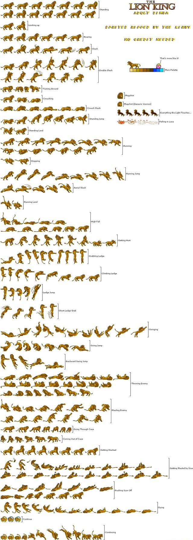 2-2-04 24-24-24 standing LION KING SPRITES RIPPED BY THE &IRBY I ...