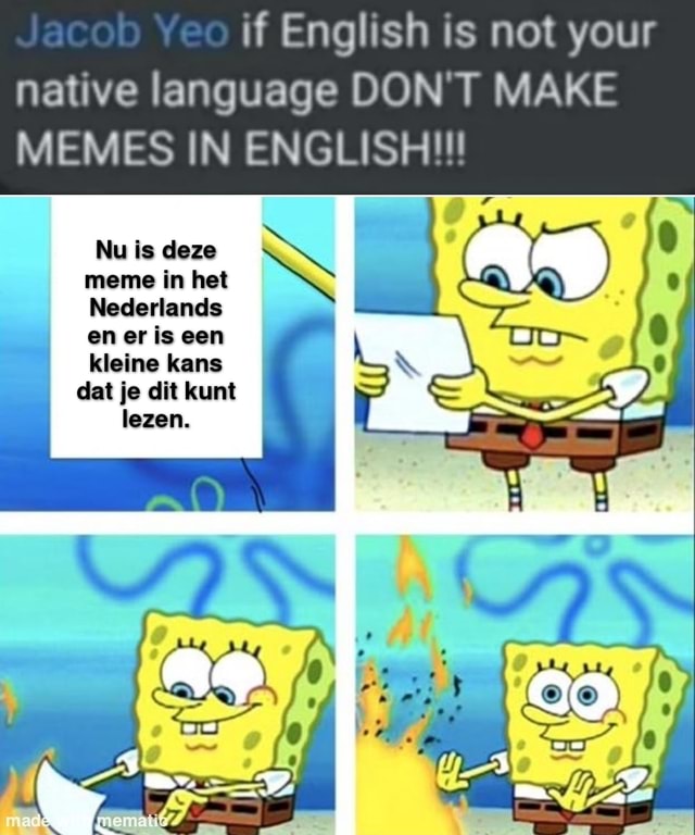 If English is not your native language DON'T MAKE MEMES IN ENGLISH ...