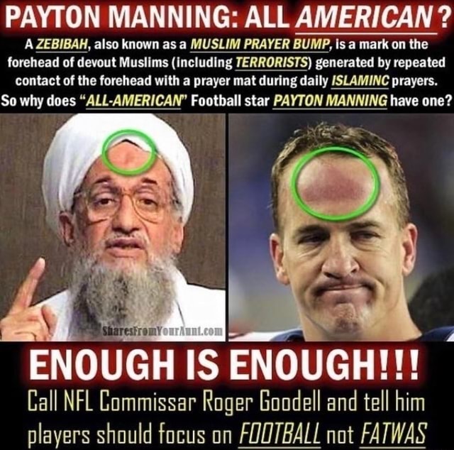 PAYTON MANNING: ALL AMERICAN ? A ZEBIBAH, also known as a MUSLIM PRAYER ...
