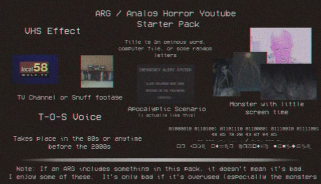 VHS Effect ARG Analogs Horror Youtube Starter Pack Titte is an ominous ...