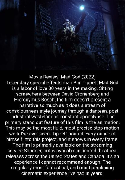 Movie Review: Mad God (2022) Legendary special effects man Phil Tippett ...