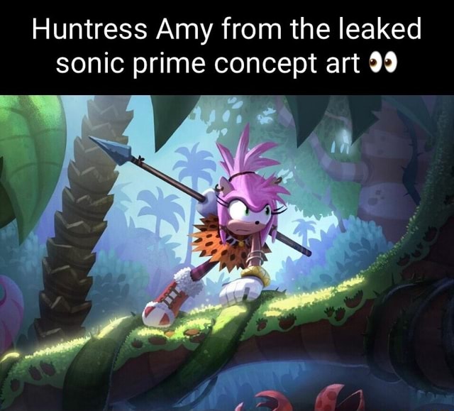 Huntress Amy from the leaked sonic prime concept art 99 - iFunny