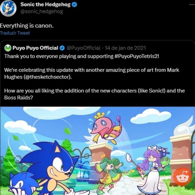 ) Sonic the Hedgehog hedge Everything is canon. Tweet Puyo Puyo ...