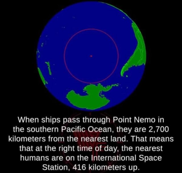 When ships pass through Point Nemo in the southern Pacific Ocean, they ...