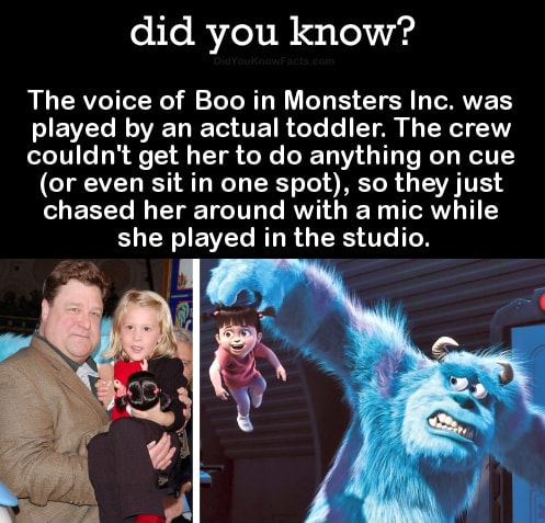 Did you know? The voice of Boo in Monsters Inc. was played by an actual ...