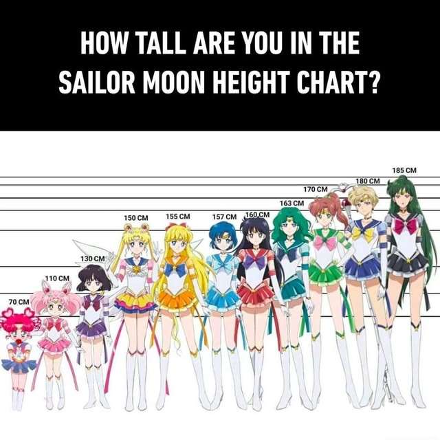 HOW TALL ARE YOU IN THE SAILOR MOON HEIGHT CHART? 130-CM - Keke