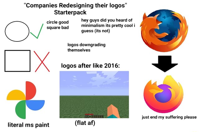 "Companies Redesigning their logos" Starterpack hey guys did you heard ...