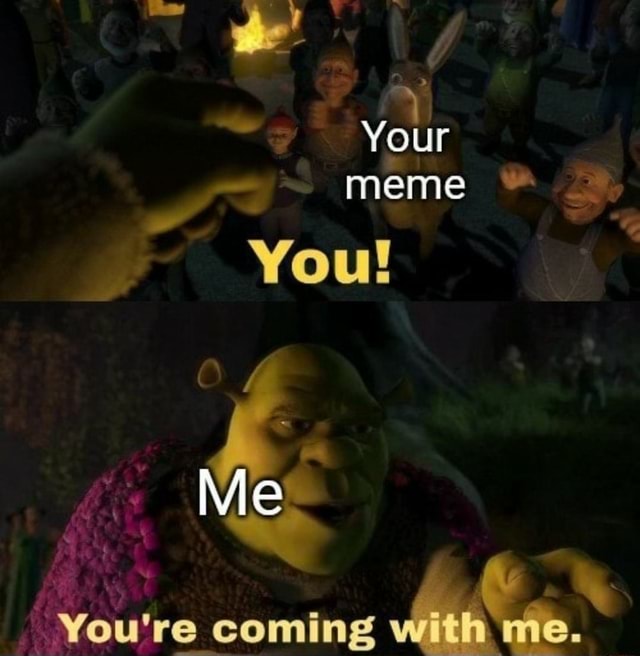 Your meme You! Me 5 \ You're coming with me. - iFunny