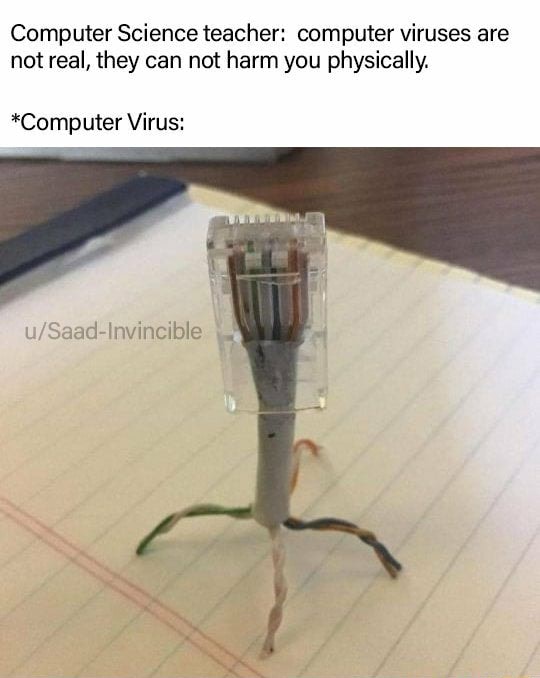 Computer Science teacher: computer viruses are not real, they can not ...