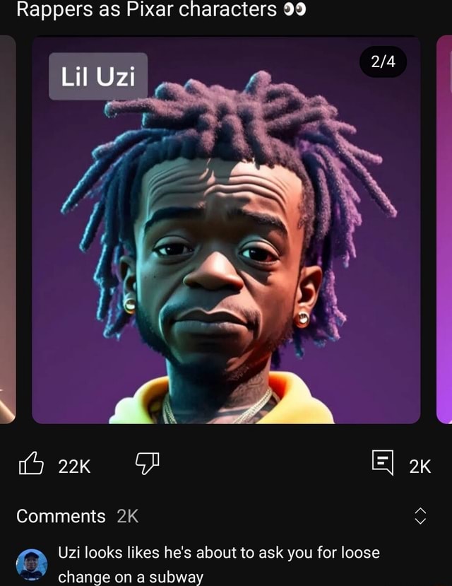 Rappers as Pixar characters 99 Lil Uzi Comments Uzi looks likes he's ...