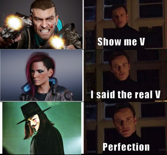 Show me V said the real V_ Perfection - iFunny