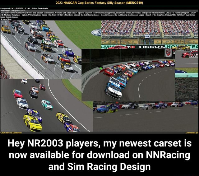 Click Here To. Hey NR2003 players, my newest carset is now available ...