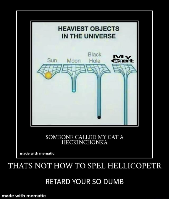 HEAVIEST OBJECTS IN THE UNIVERSE THATS NOT HOW TO SPEL HELLICOPETR ...