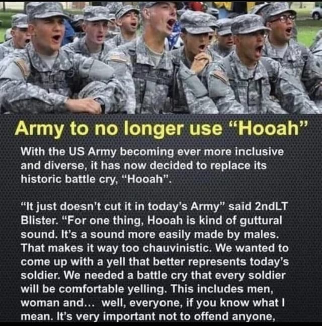 Army to no longer use "Hooah" With the US Army becoming ever more ...