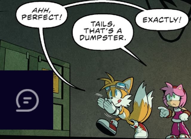 AHH, PERFECT! TAILS, THAT'S DUMPSTER. AS EXACTLY! - iFunny