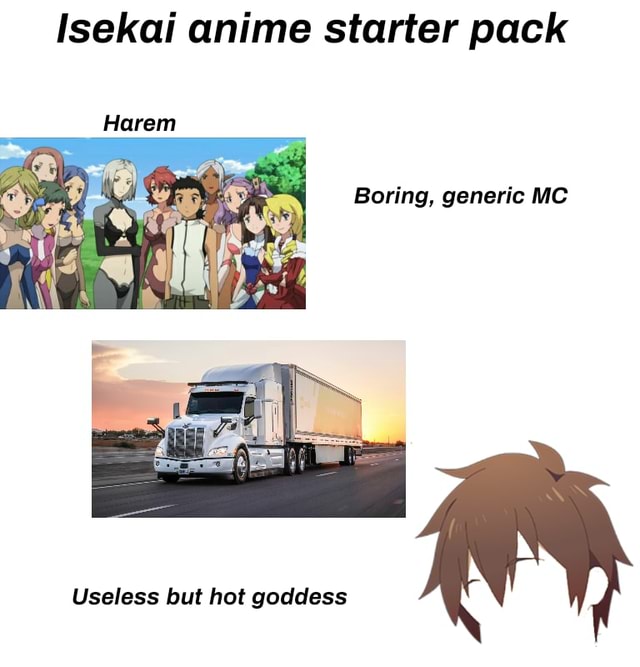 Isekai anime starter pack Harem Boring, generic MC Useless but hot ...