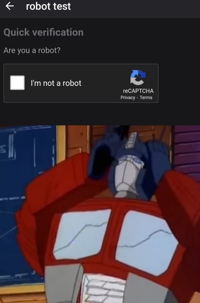 Robot test Quick verification Are you a robot? I'm not a robot ...