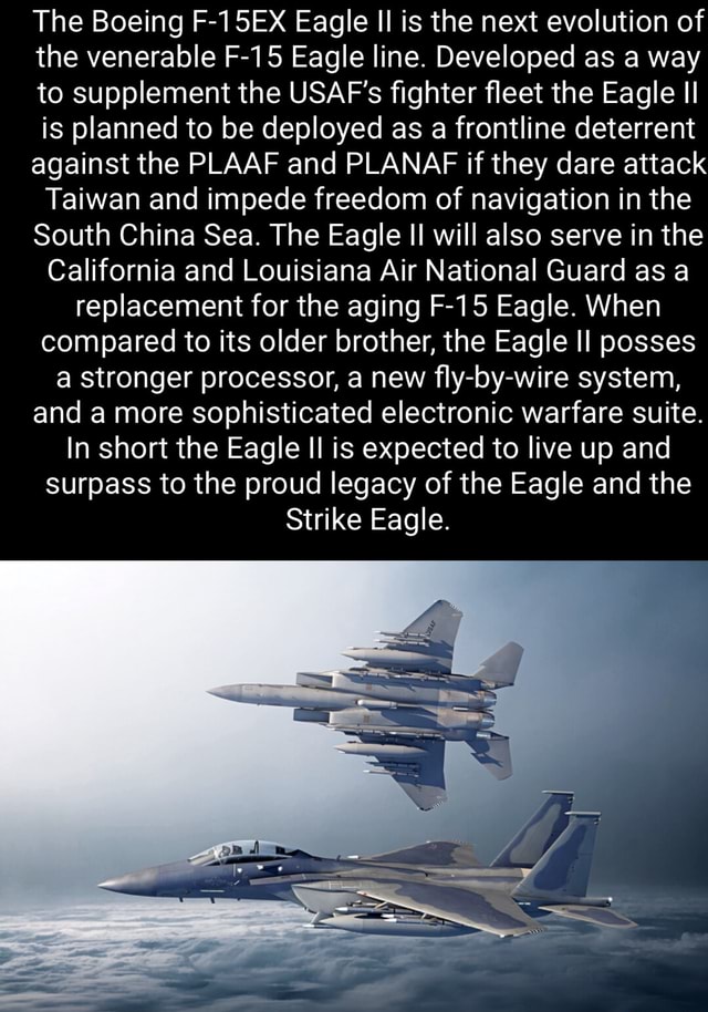 The Boeing F-15EX Eagle Il is the next evolution of the venerable F-15 ...
