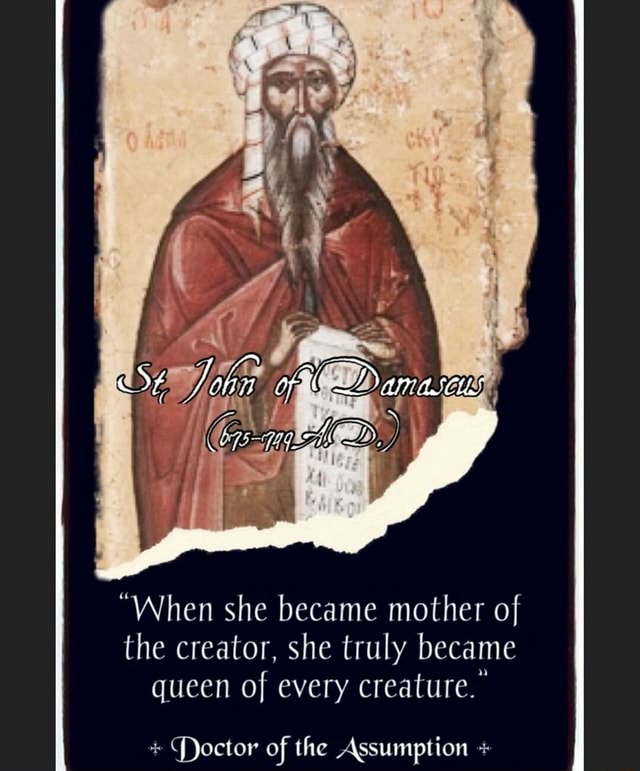 Or "When she became mother of the creator, she truly became queen of ...