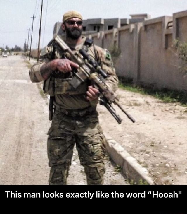 This man looks exactly like the word "Hooah" - This man looks exactly ...