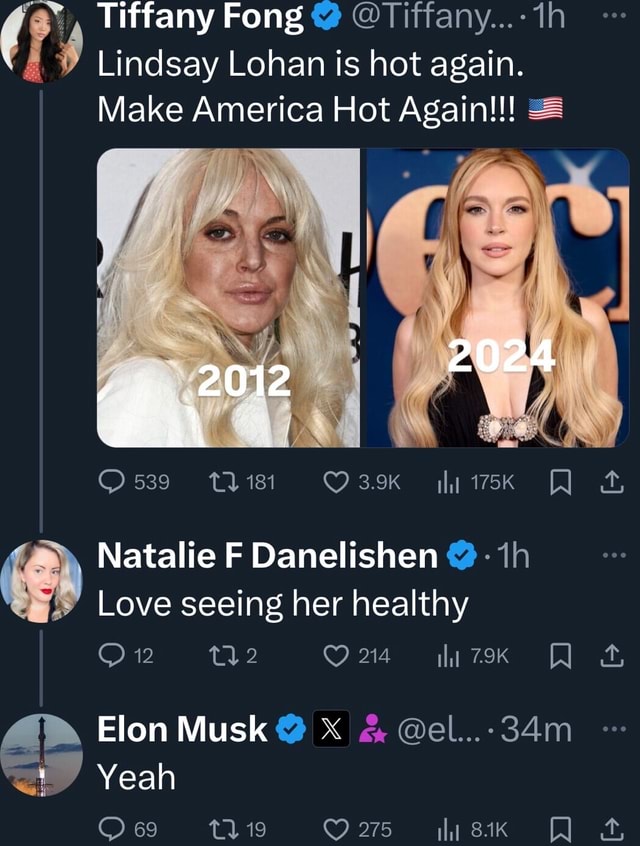 Tiffany Fong @ @Tiffany...- th Lindsay Lohan is hot again. Make America ...